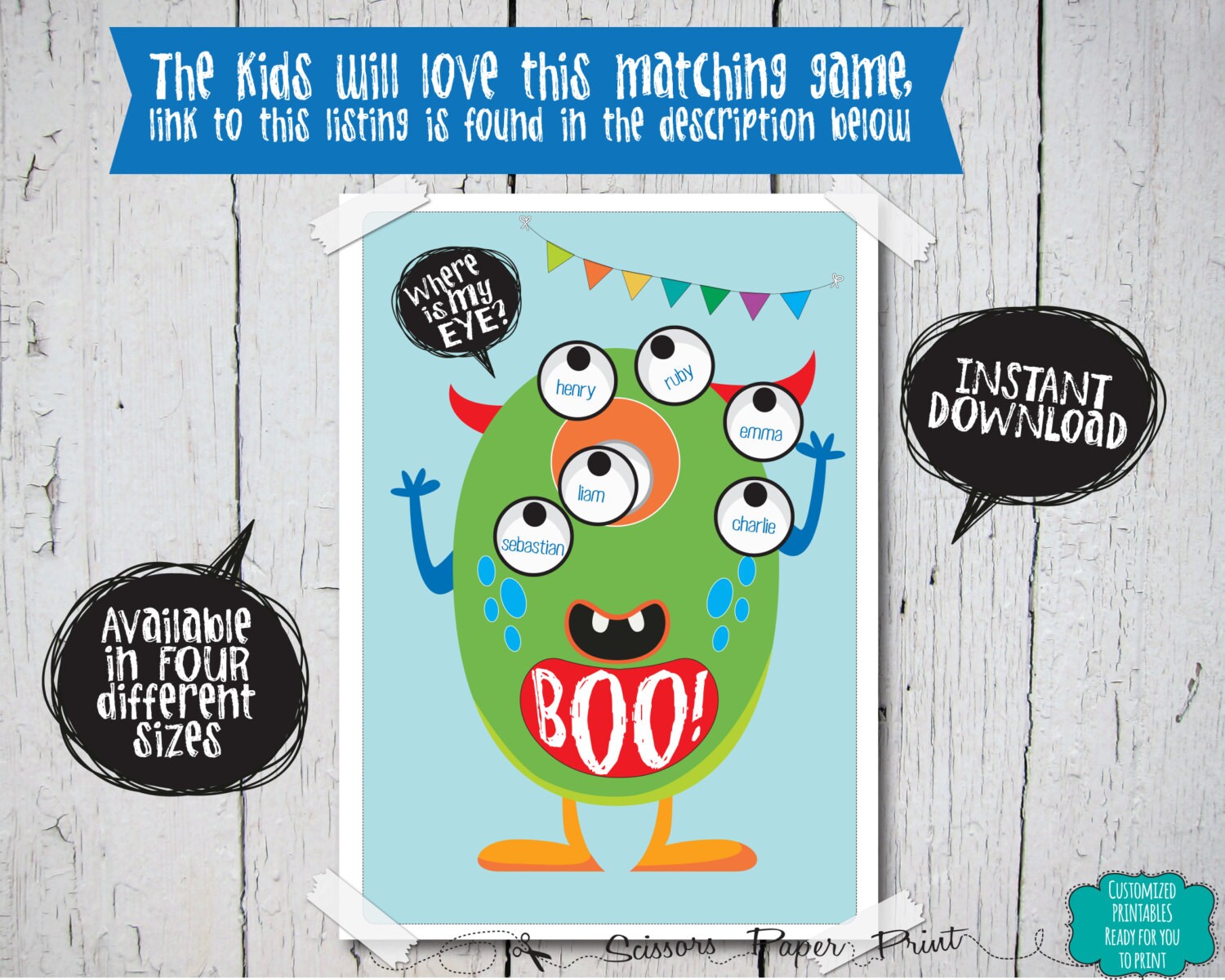 Monsters Chalkboard Invitation Printable Little Monster - Etsy