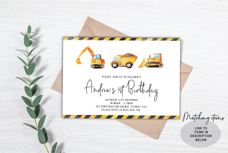 Construction food card. Construction tent cards. Editable | Etsy