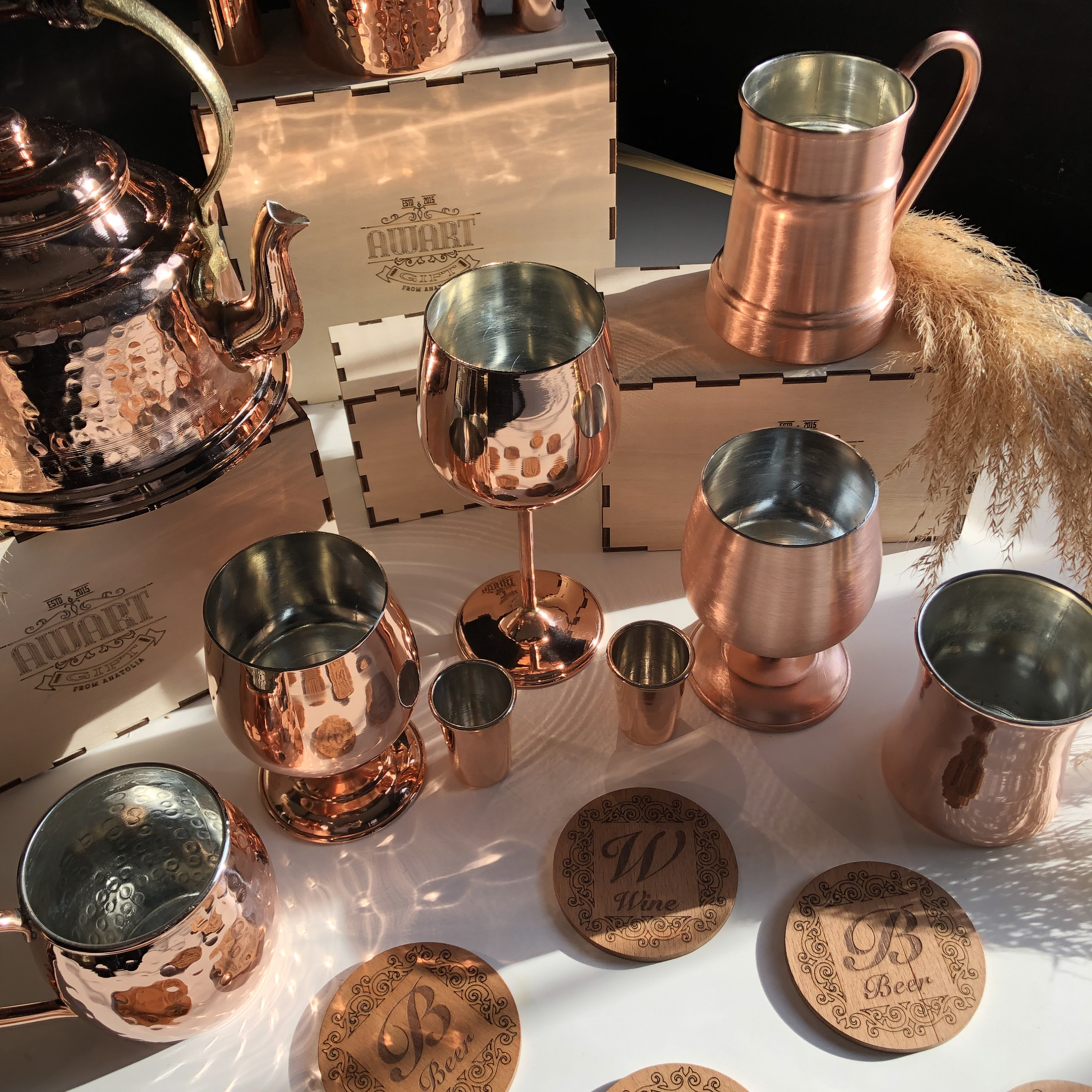 Buy Personalizationshipping Free, Copper Moscow Mule Set With Wood ...