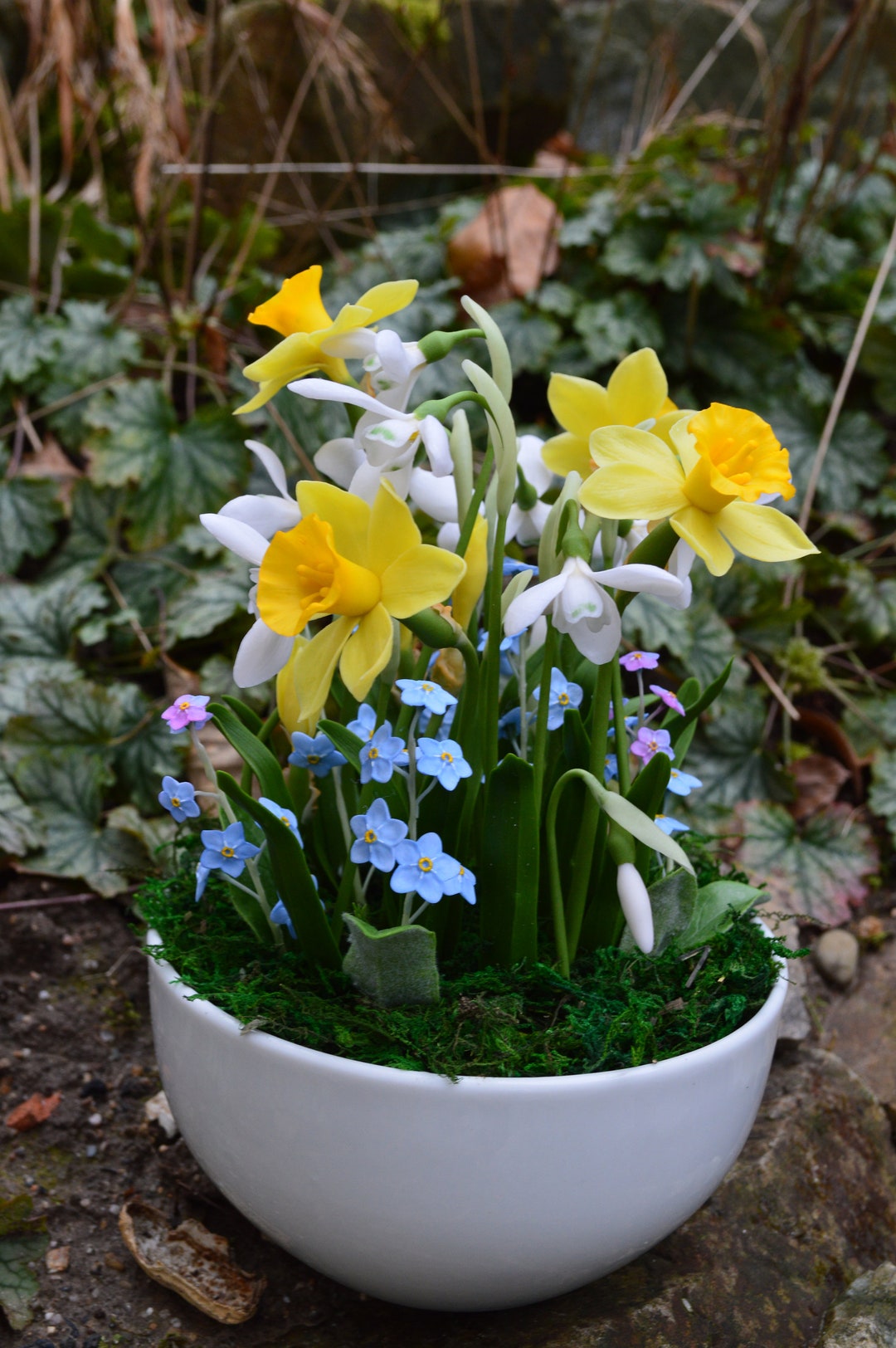Spring Composition of Daffodils And, Floral Polymer Clay - Etsy