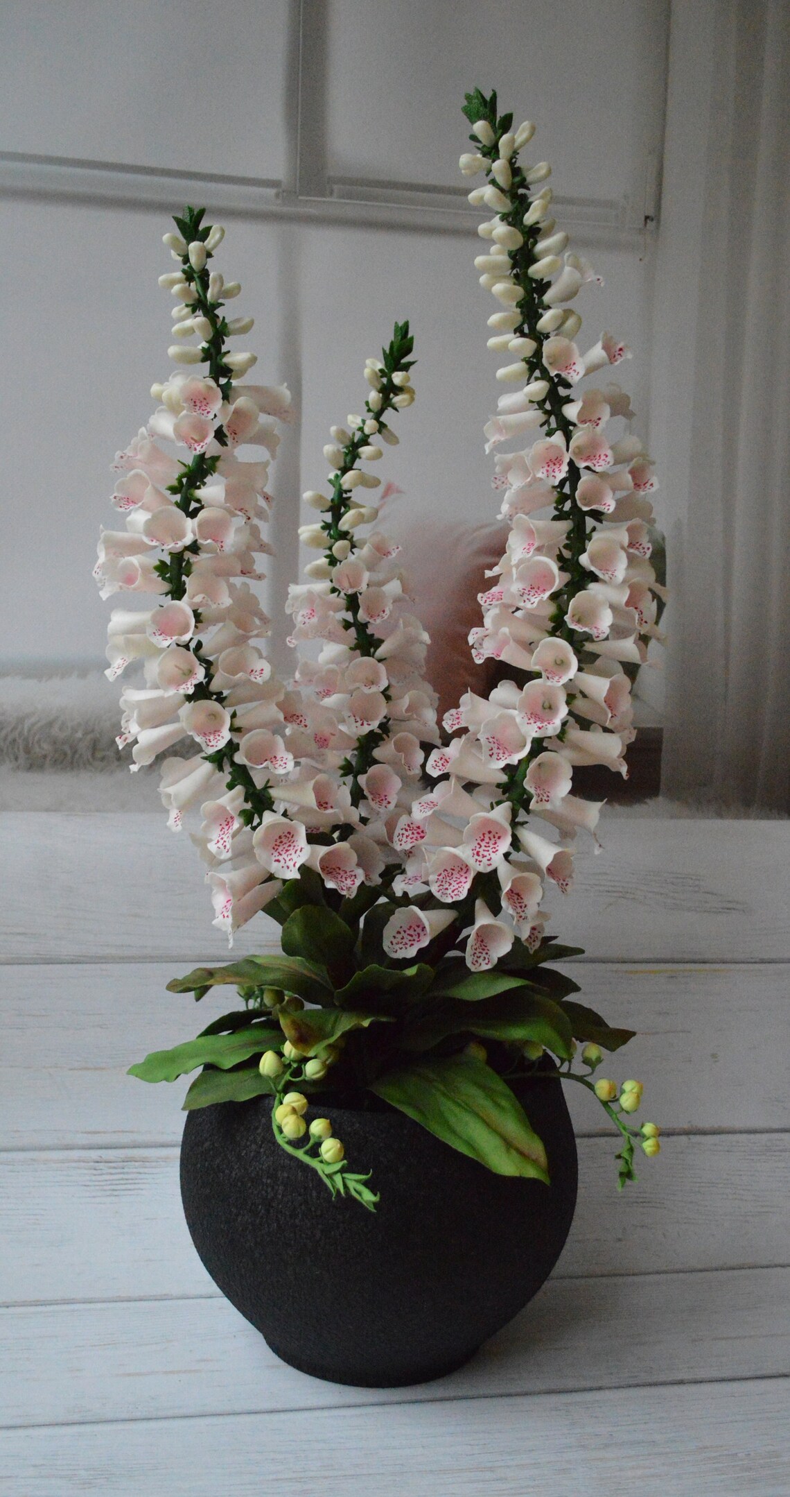 Composition of Foxglove Flowers made of Floral Polymer Clay - Etsy