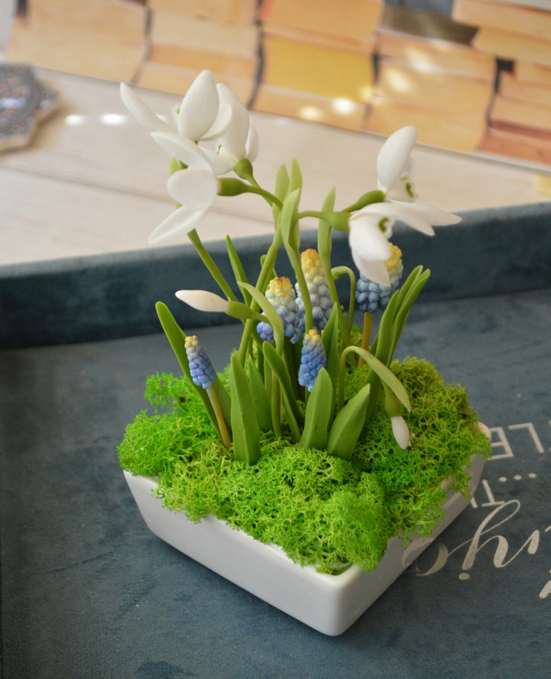 Composition of Snowdrops and Muscari From Floristic Polymer Clay ...