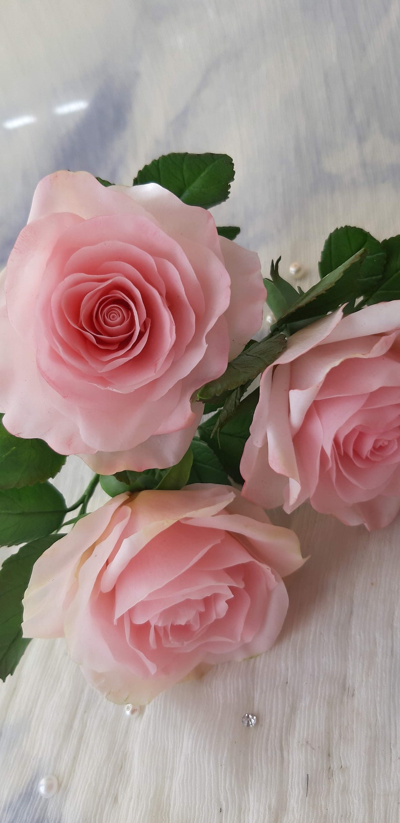 Cold porcelain handmade roses | Etsy