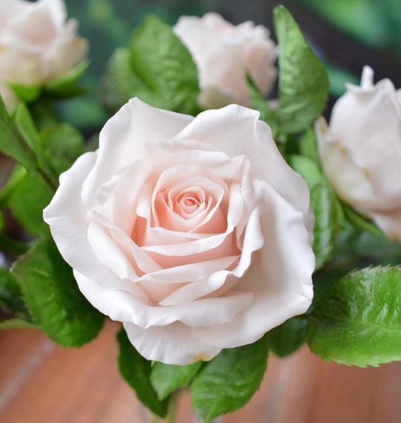 Cold porcelain handmade roses | Etsy