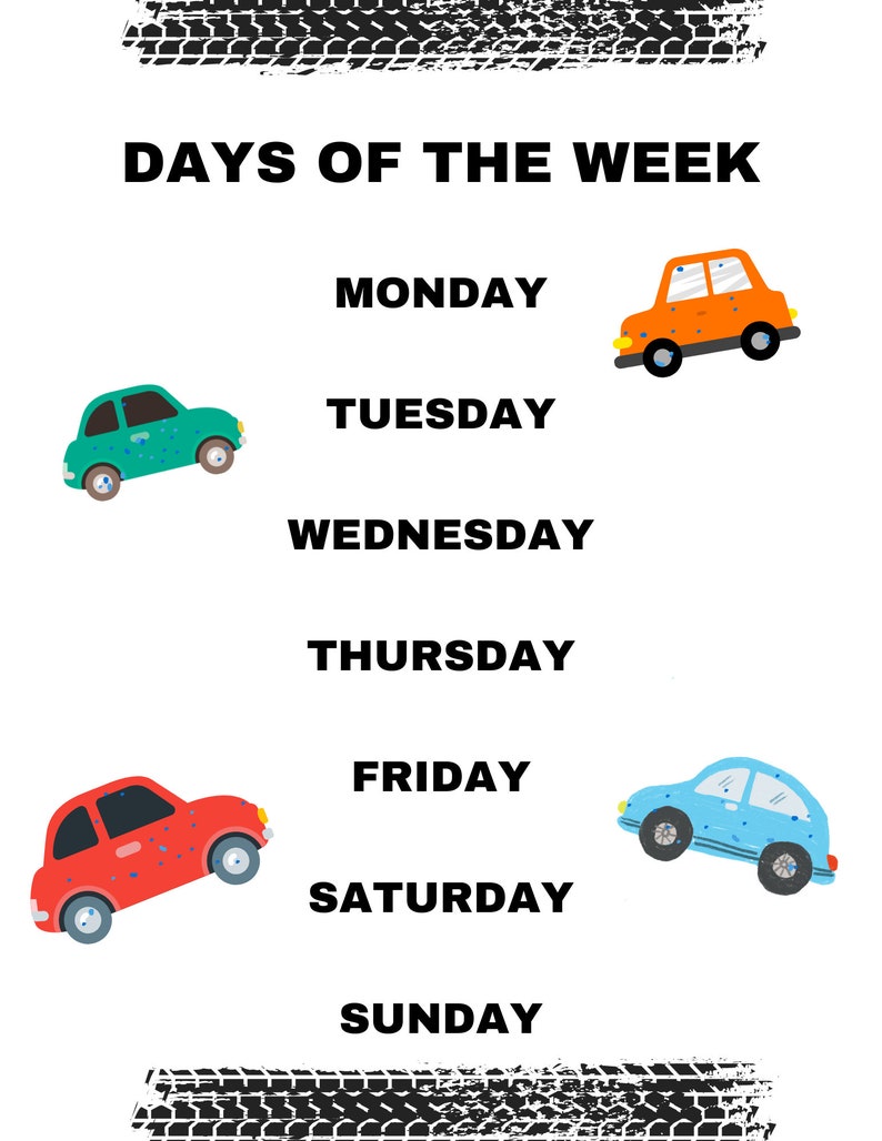 Days of the Week, Months of the Year, Printables, Colors, Kindergarten ...