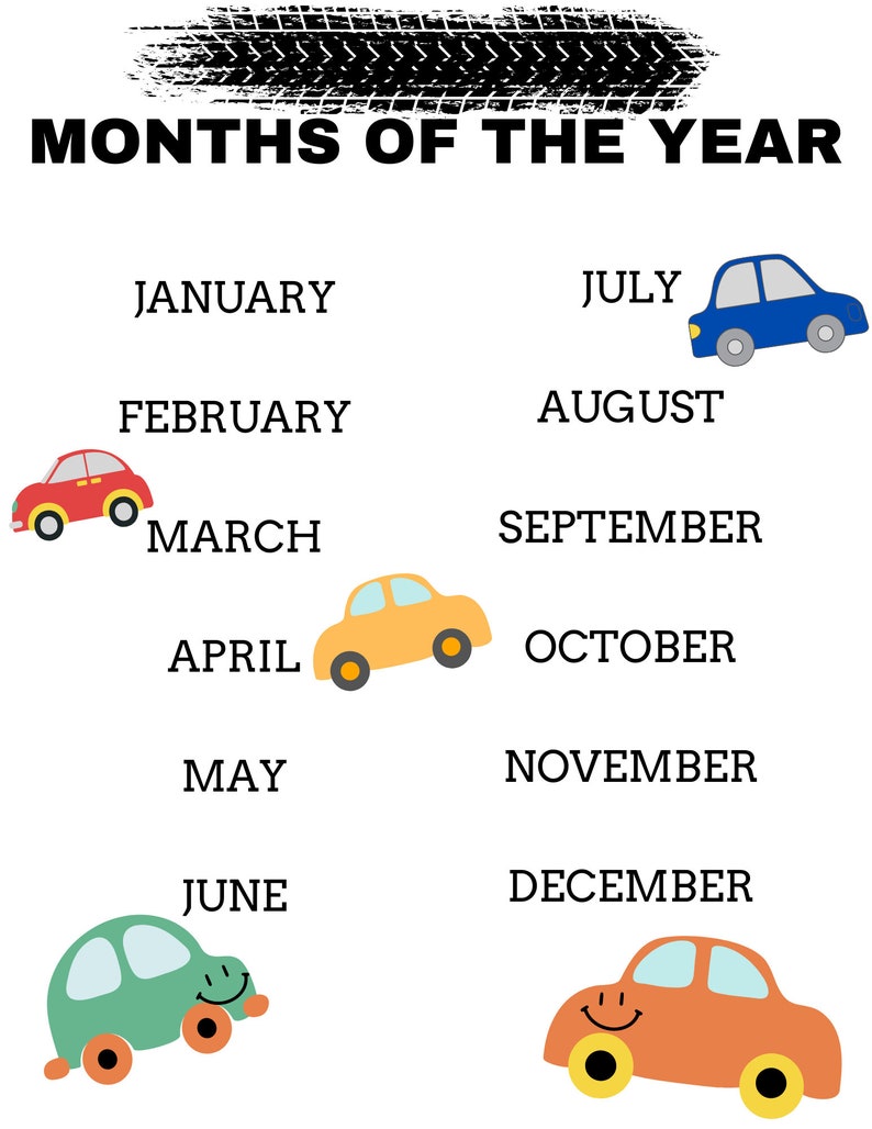 Days of the Week, Months of the Year, Printables, Colors, Kindergarten ...