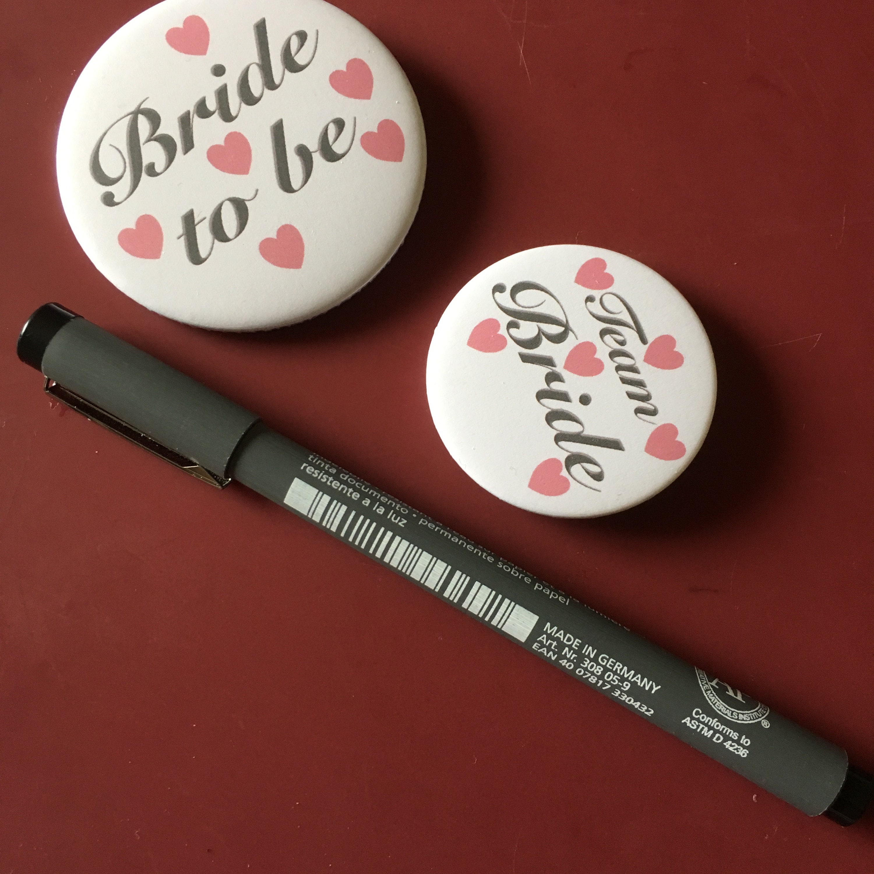 Hen Party, Bride and Team Bride, Set of 7 Badges Additional Team Bride ...