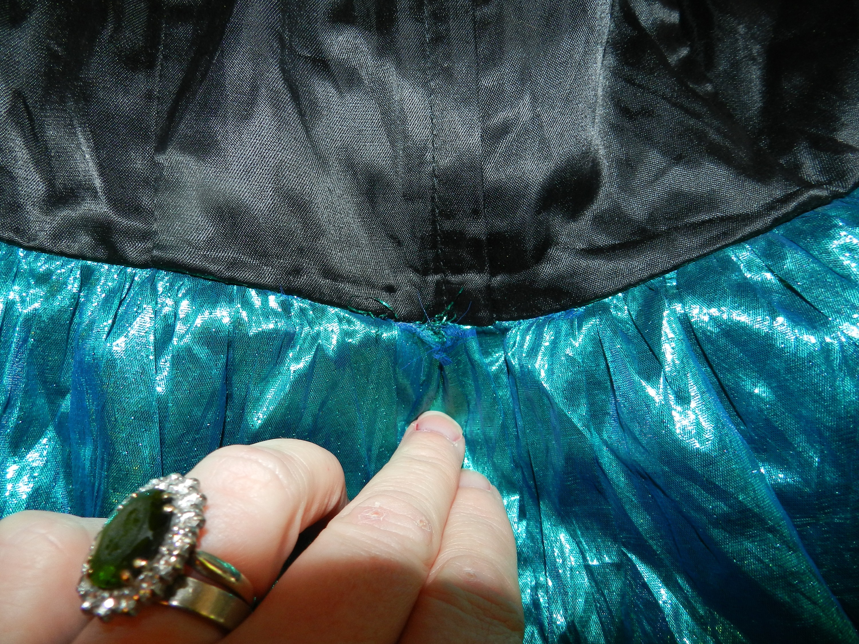 Vintage 80s Black EMERALD Green METALLIC Gunne Sax Rara Strapless ...