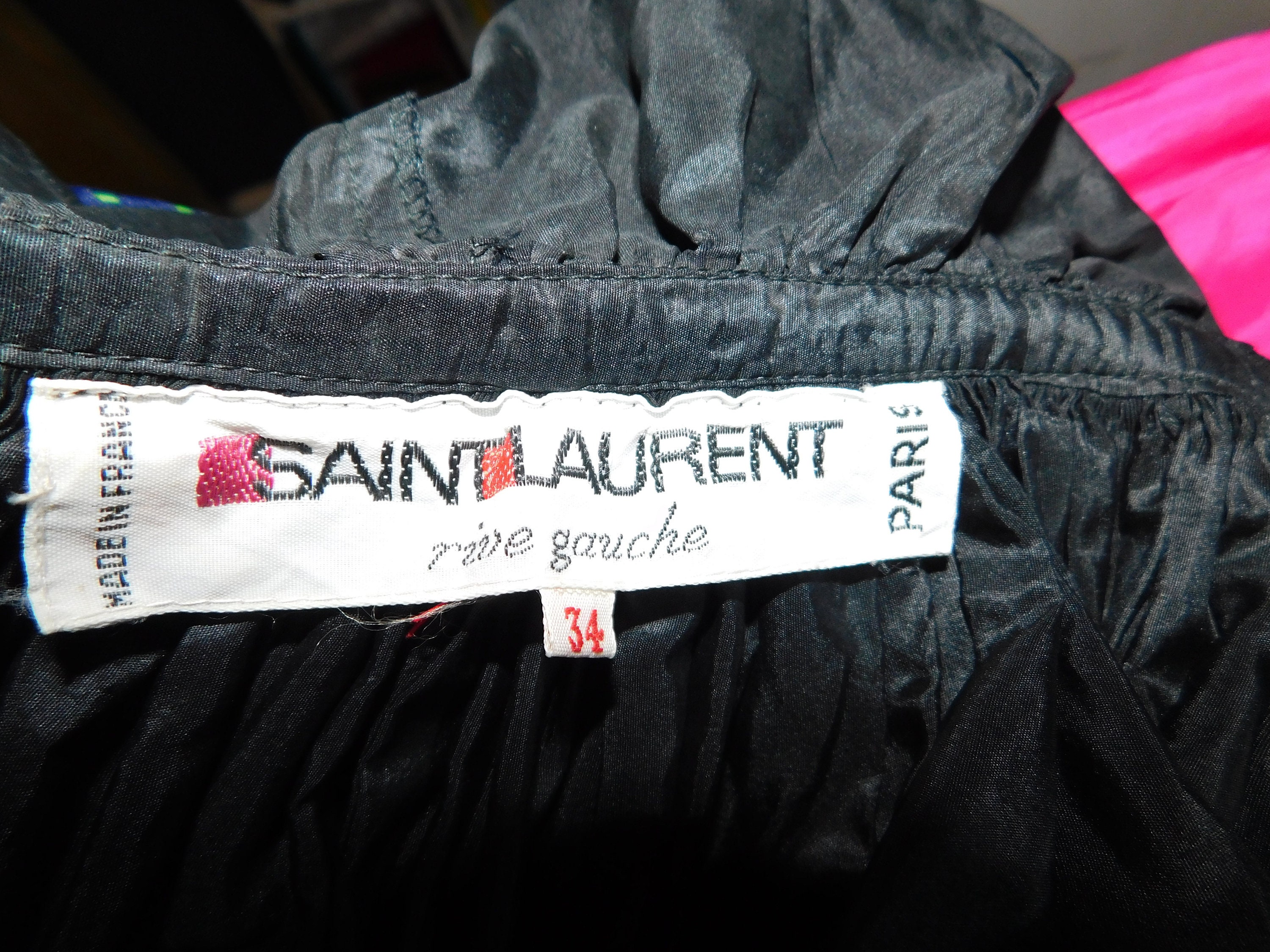 Vintage 70s 80s Yves Saint LAURENT RIVE GAUCHE Black Dandy Ruffle Cape ...