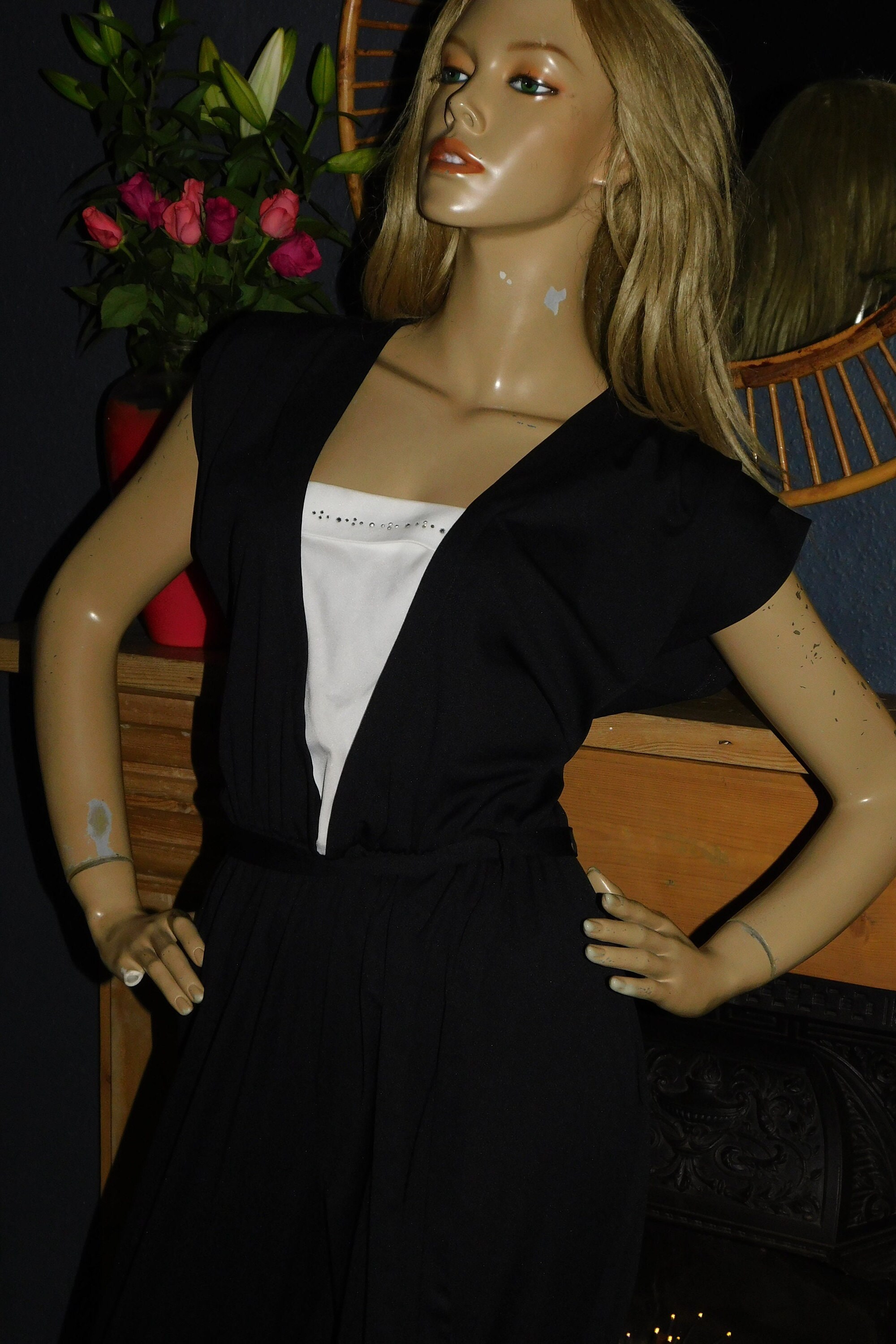 Vintage 80s Black White TUXEDO Oversized Trashy AVANT GARDE Disco ...