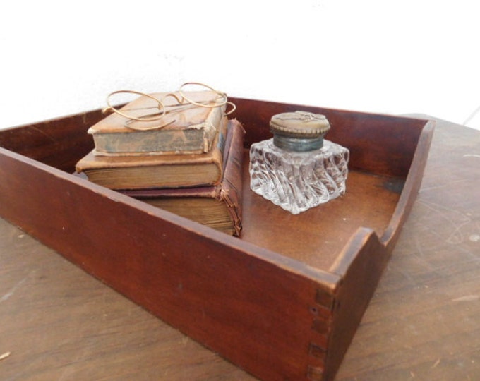 Vintage Desk Tray Wood Paper Tray Vintage Storage Office - Etsy