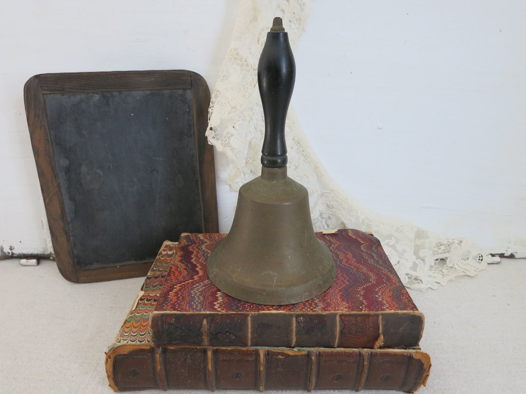 Antique Handheld School Bell Cast Iron Country Call Bell Farmhouse ...