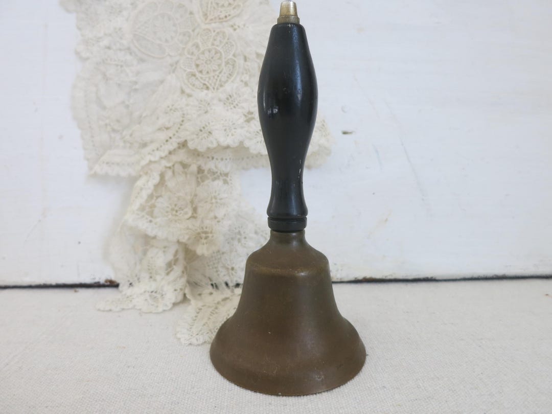 Antique Brass Schoolhouse Bell Hand Held Bell Farmhouse Decor - Etsy
