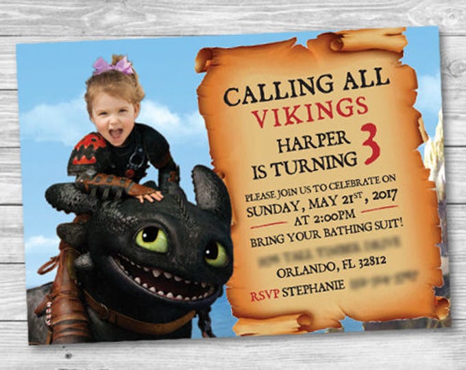 How to Train Your Dragon Birthday Invitation Your Child | Etsy