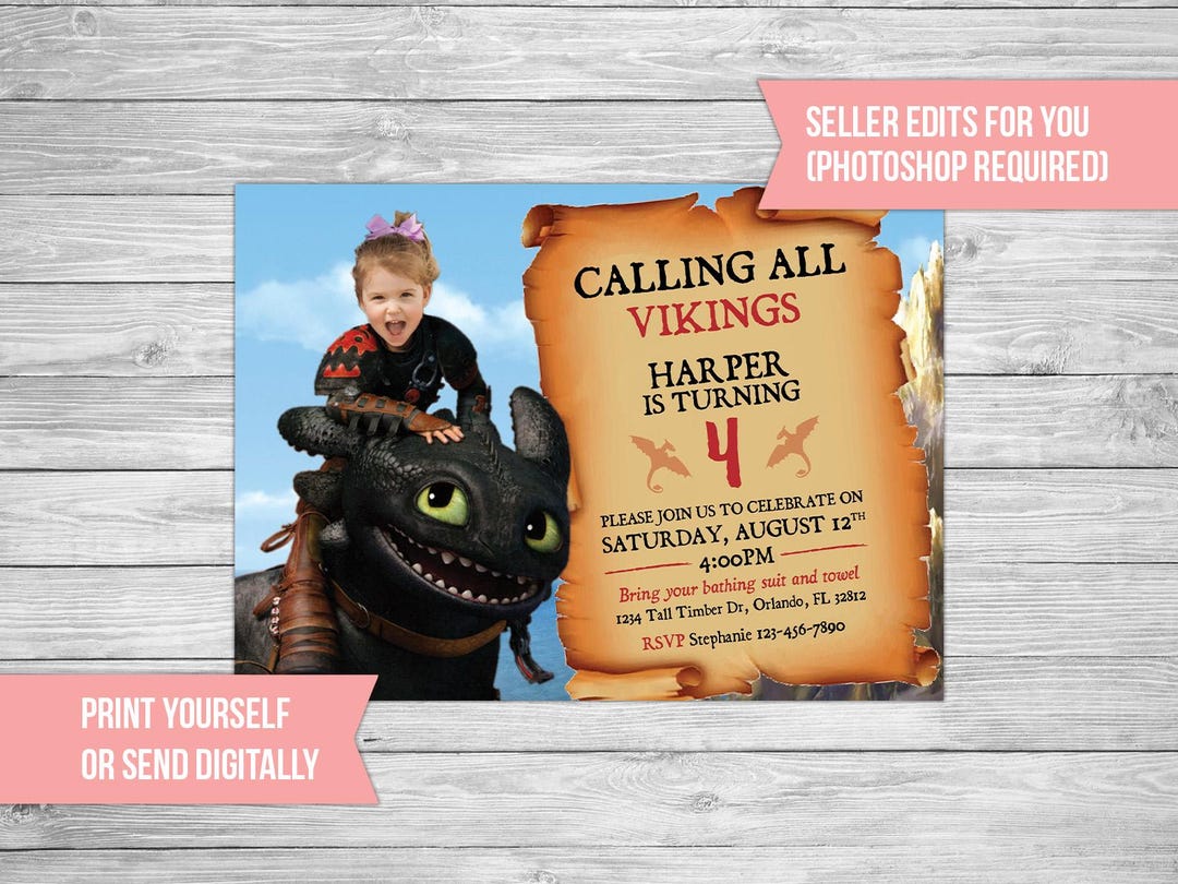 How to Train Your Dragon Birthday Invitation - Your Child *can* Be ...