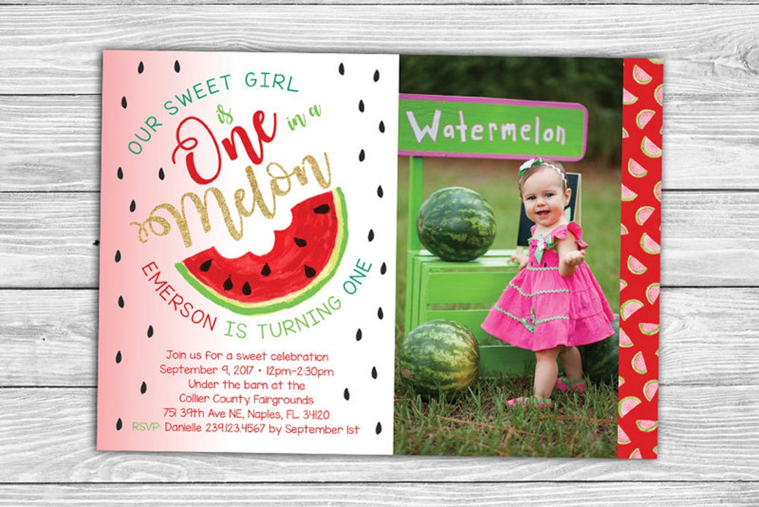Watermelon Birthday Invitation - Personalized Printable Invitation ...