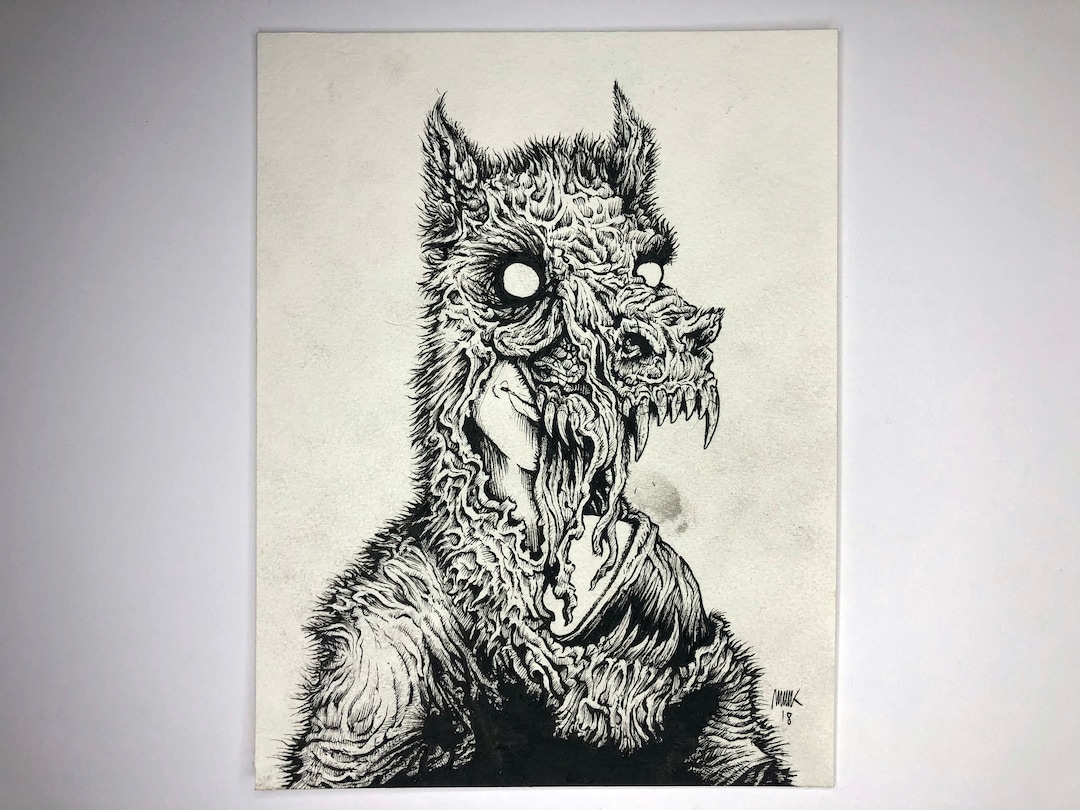 Shapeshifter - Wolf Suit 1 - Original Ink Drawing - Etsy