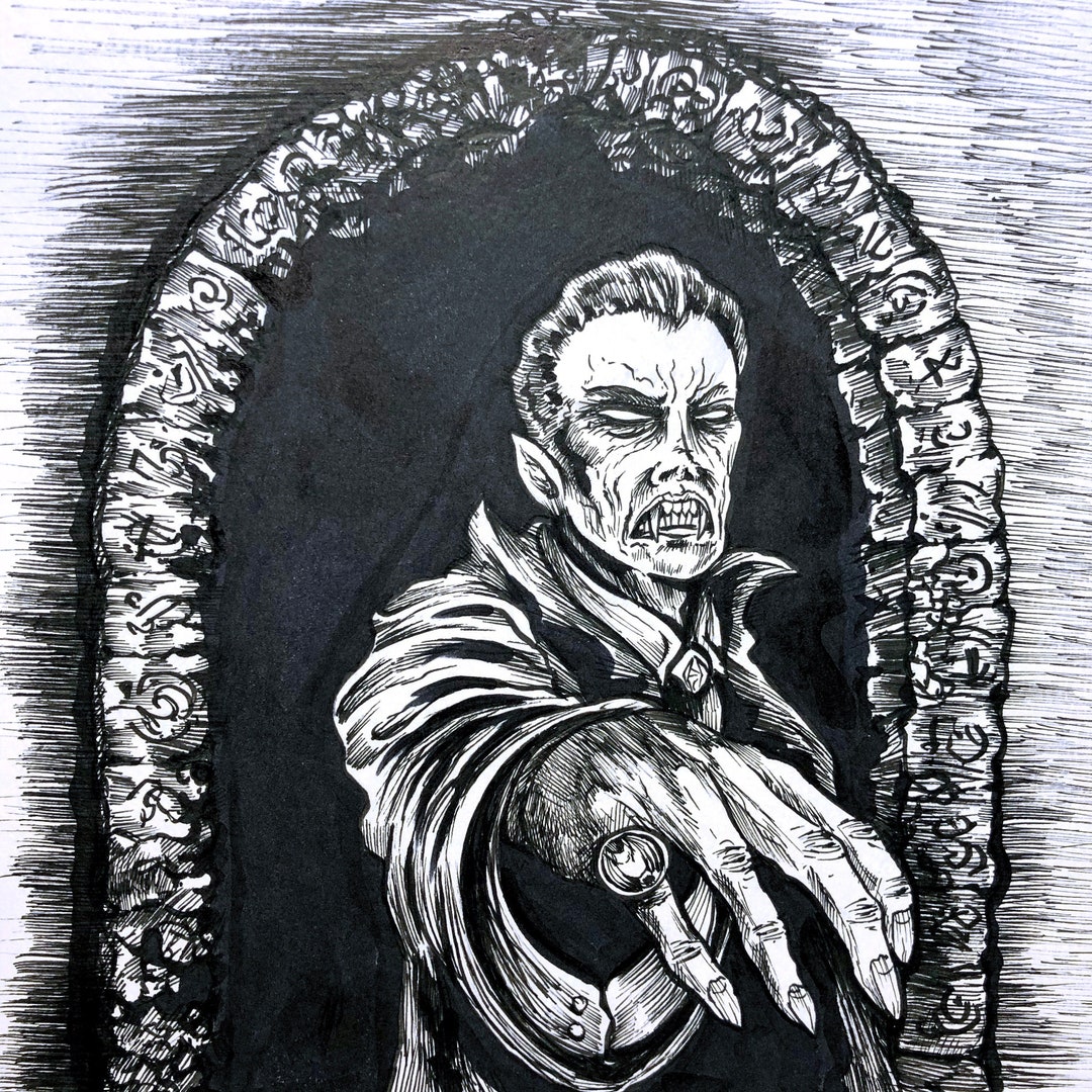 The Vampire - Original Ink Illustration - Etsy