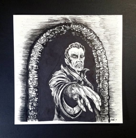 The Vampire Original Ink Illustration | Etsy