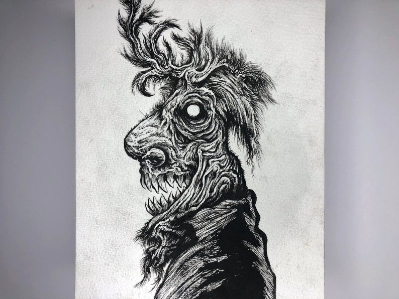 Shapeshifter - Muppet Monster - Original Ink Drawing - Etsy