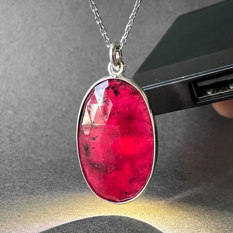 Natural Ruby Pendant - Etsy