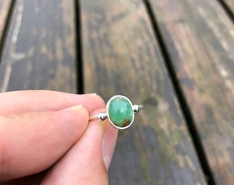 Chrysoprase ring | Etsy