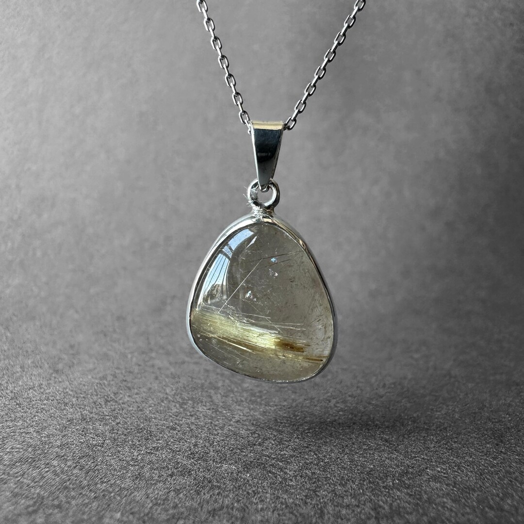Stunning Golden Rutilated Quartz Necklace, Yellow Rutilated Quartz ...