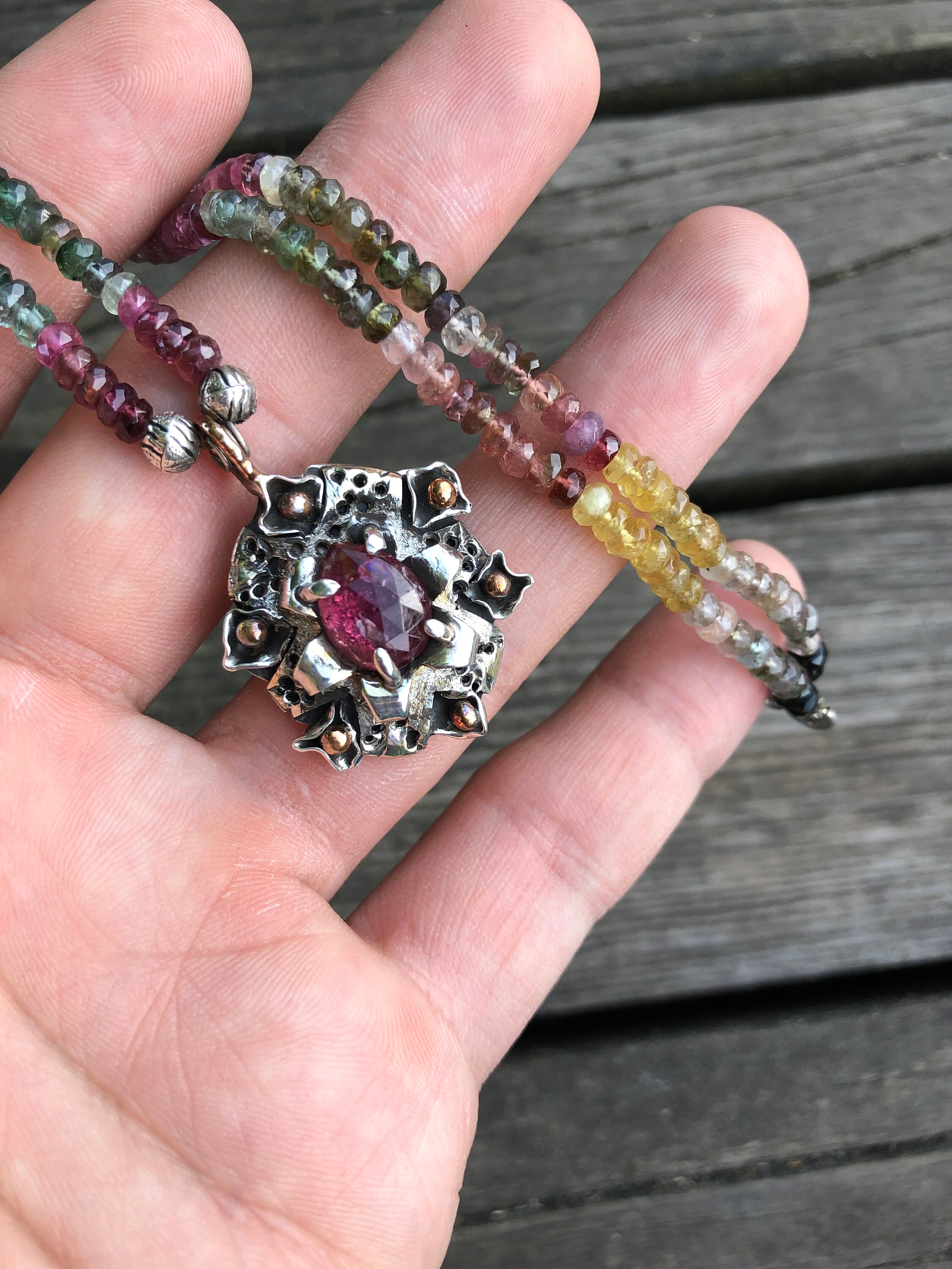 Multi Color Tourmaline Princess Collier Tourmaline Necklace - Etsy