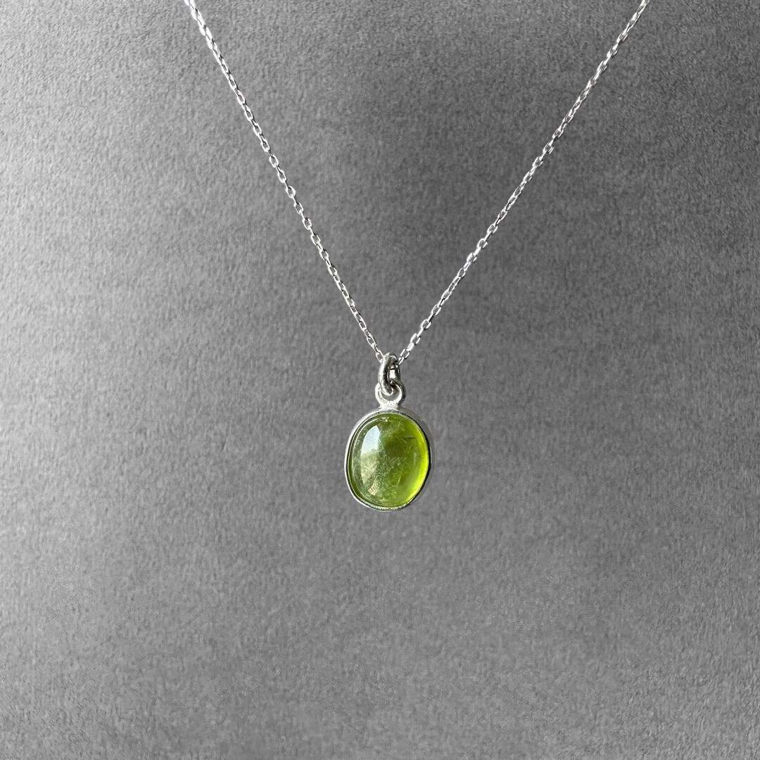Cute Natural Peridot Silver Necklace, Peridot Gemstone Pendant, Rare ...