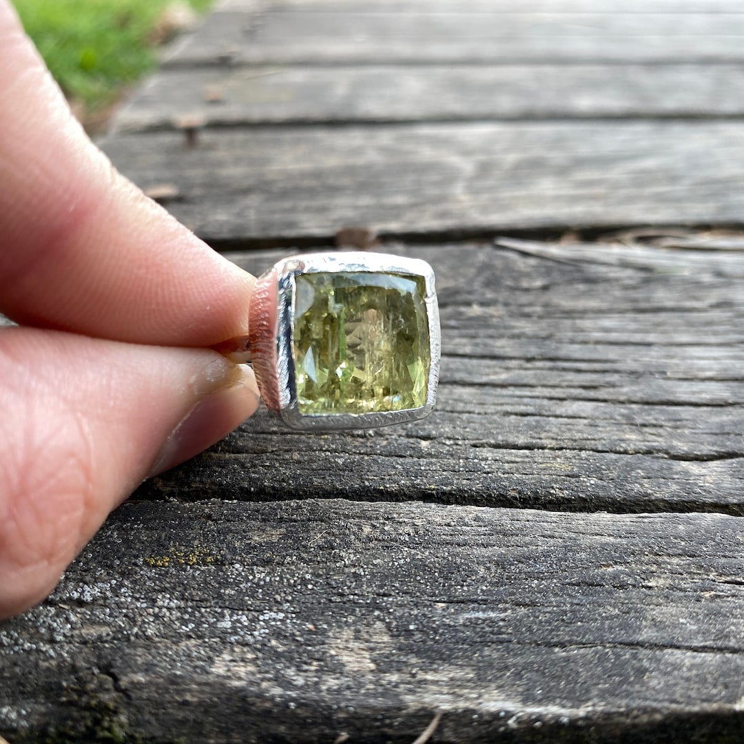 Gorgeous Heliodor Ring, Heliodor Sterling Silver Ring Size 6 7 8 9 ...