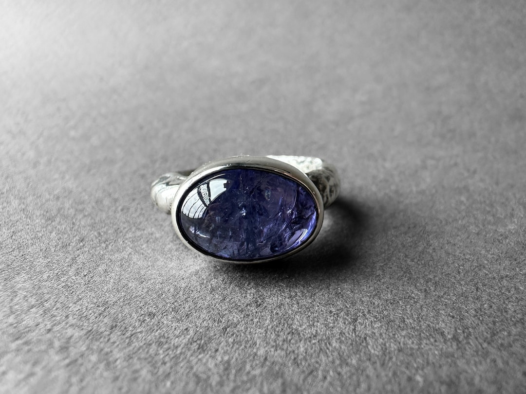 Natural Tanzanite Stone Silver Ring - Tanzanite Men Ring - Ancient Art ...