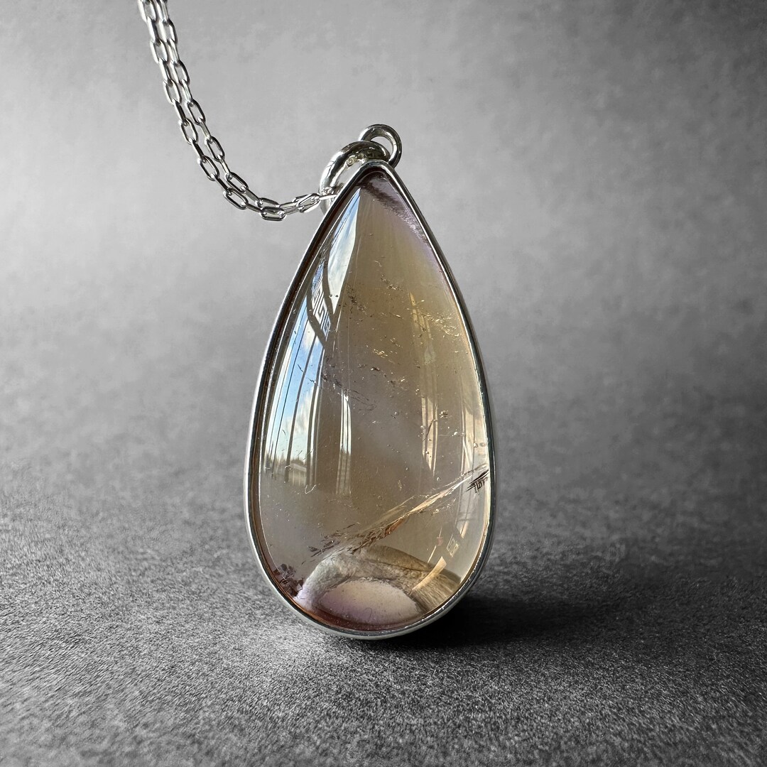 Gorgeous Natural Bolivian Citrine Stone Silver Necklace, Unheated ...
