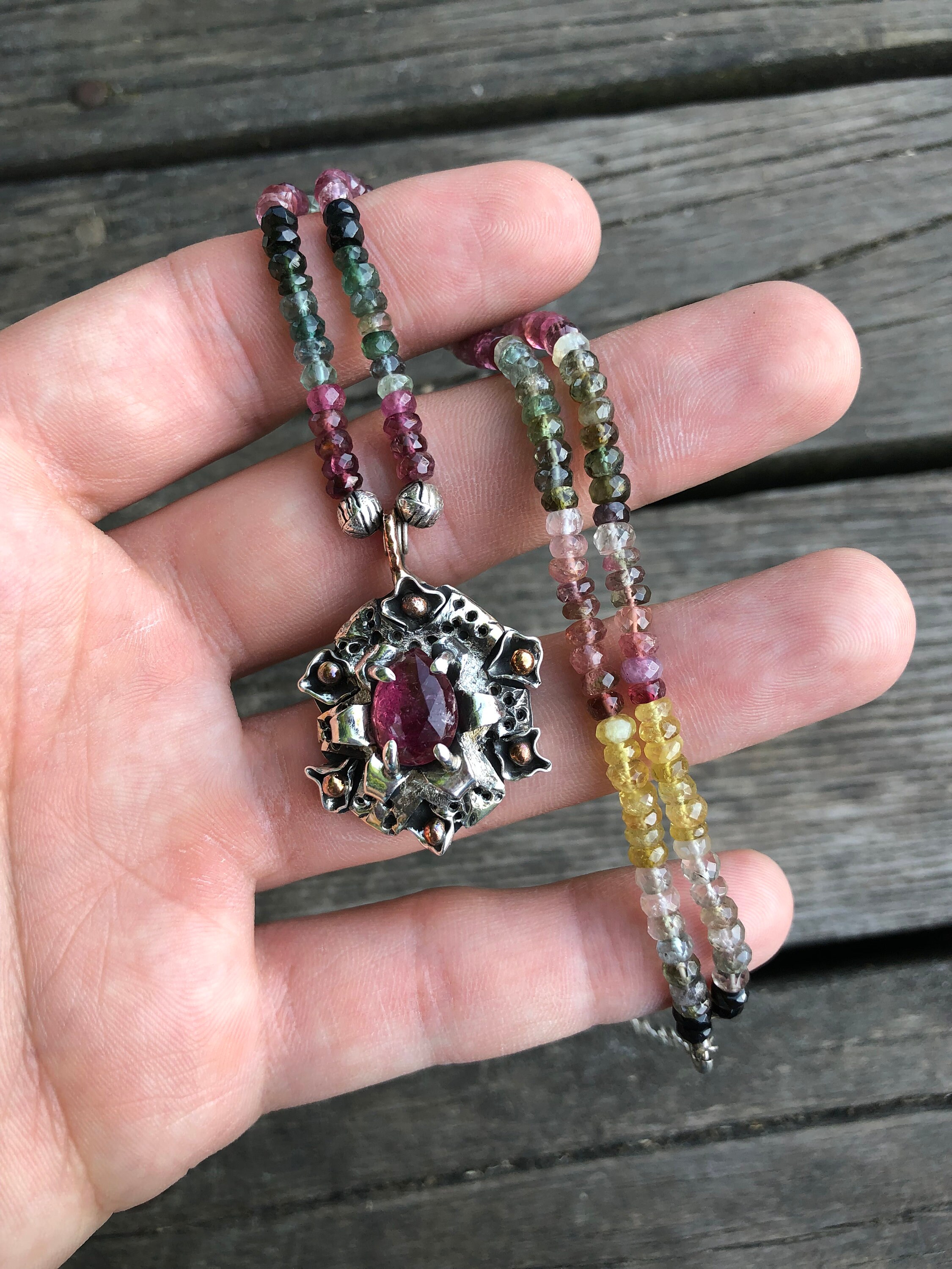 Multi Color Tourmaline Princess Collier Tourmaline Necklace - Etsy