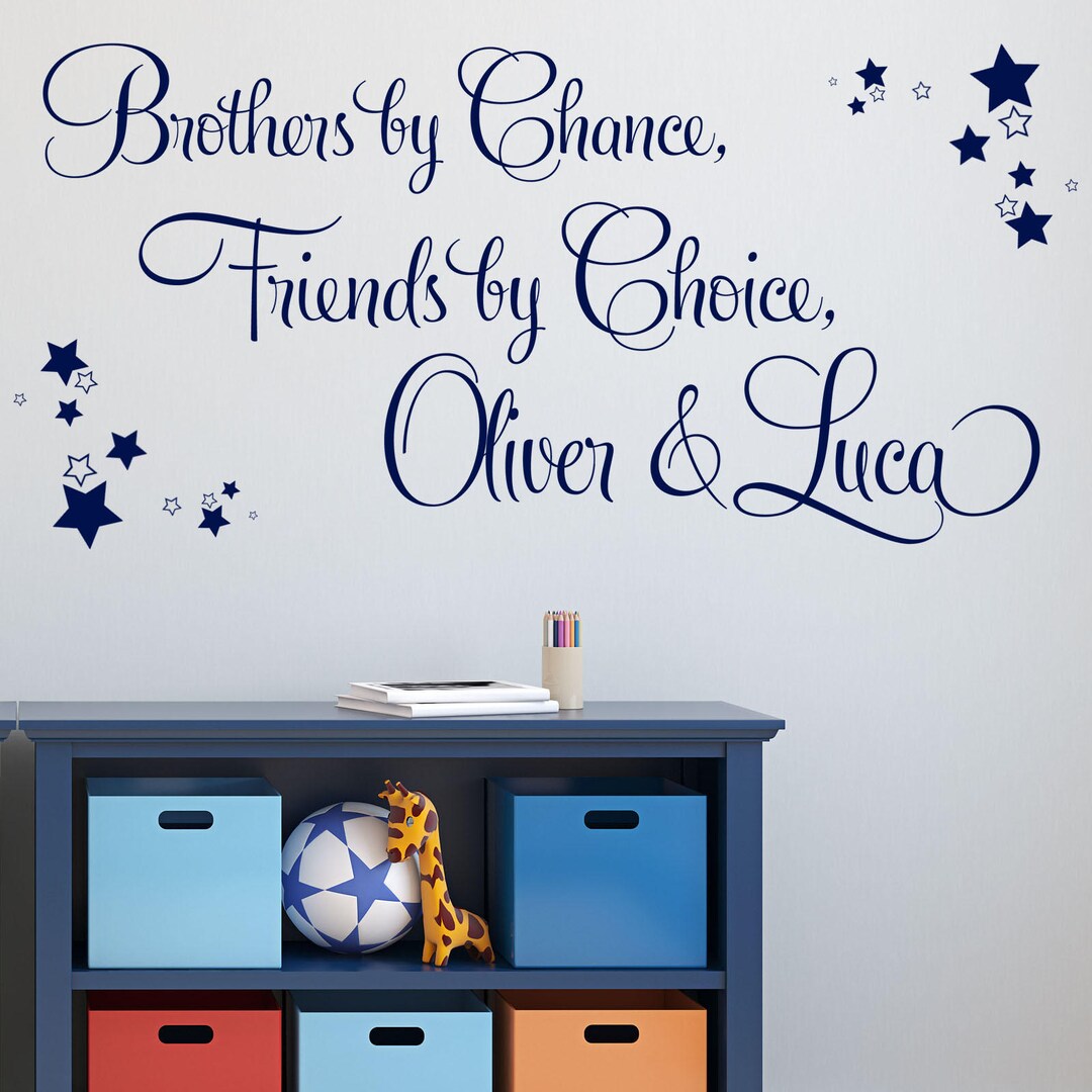 Personalised Brothers Wall Sticker Vinyl Decal Boys Bedroom Twins ...