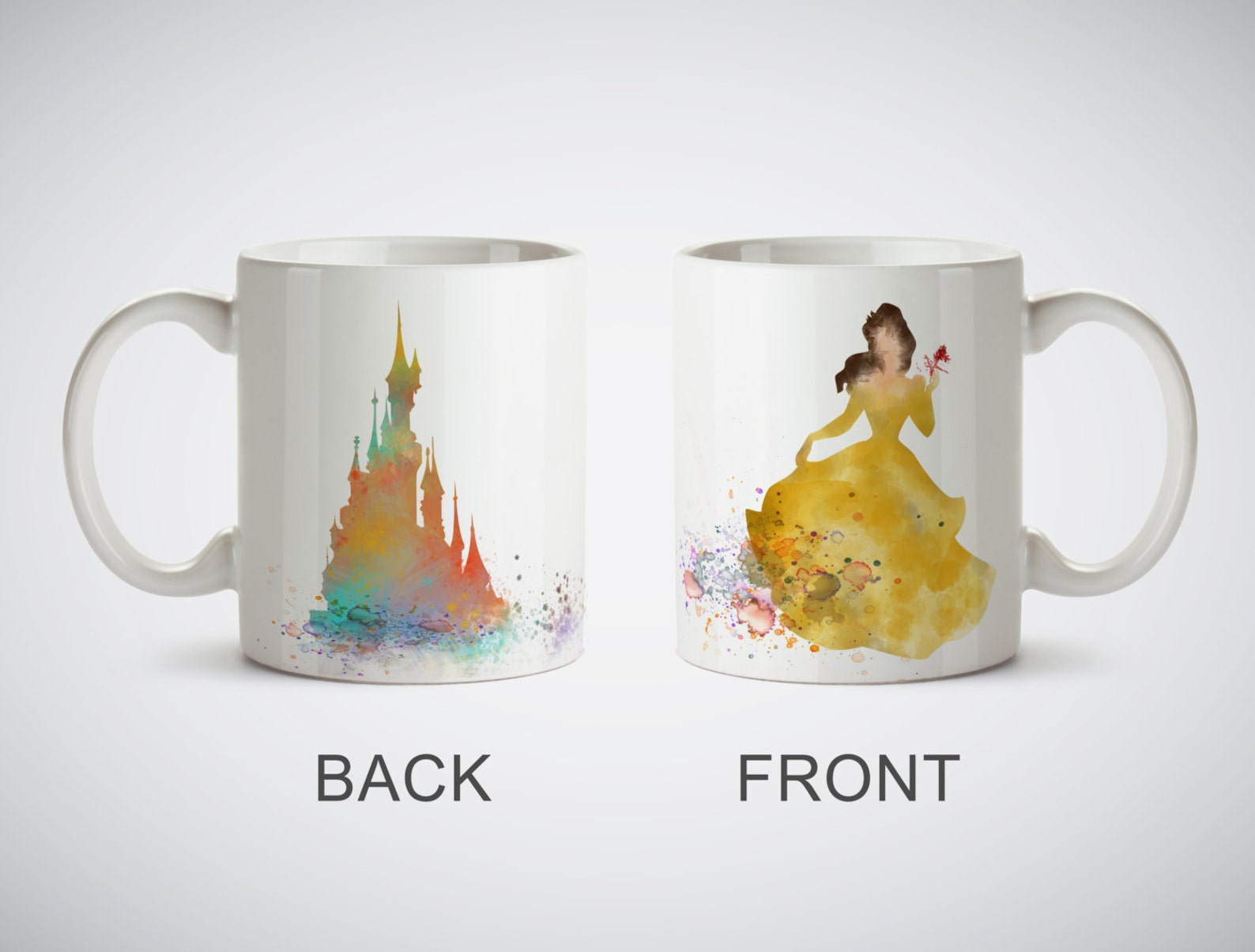 Beauty and the Beast Belle Mug Watercolor Art Print Cup Coffe - Etsy