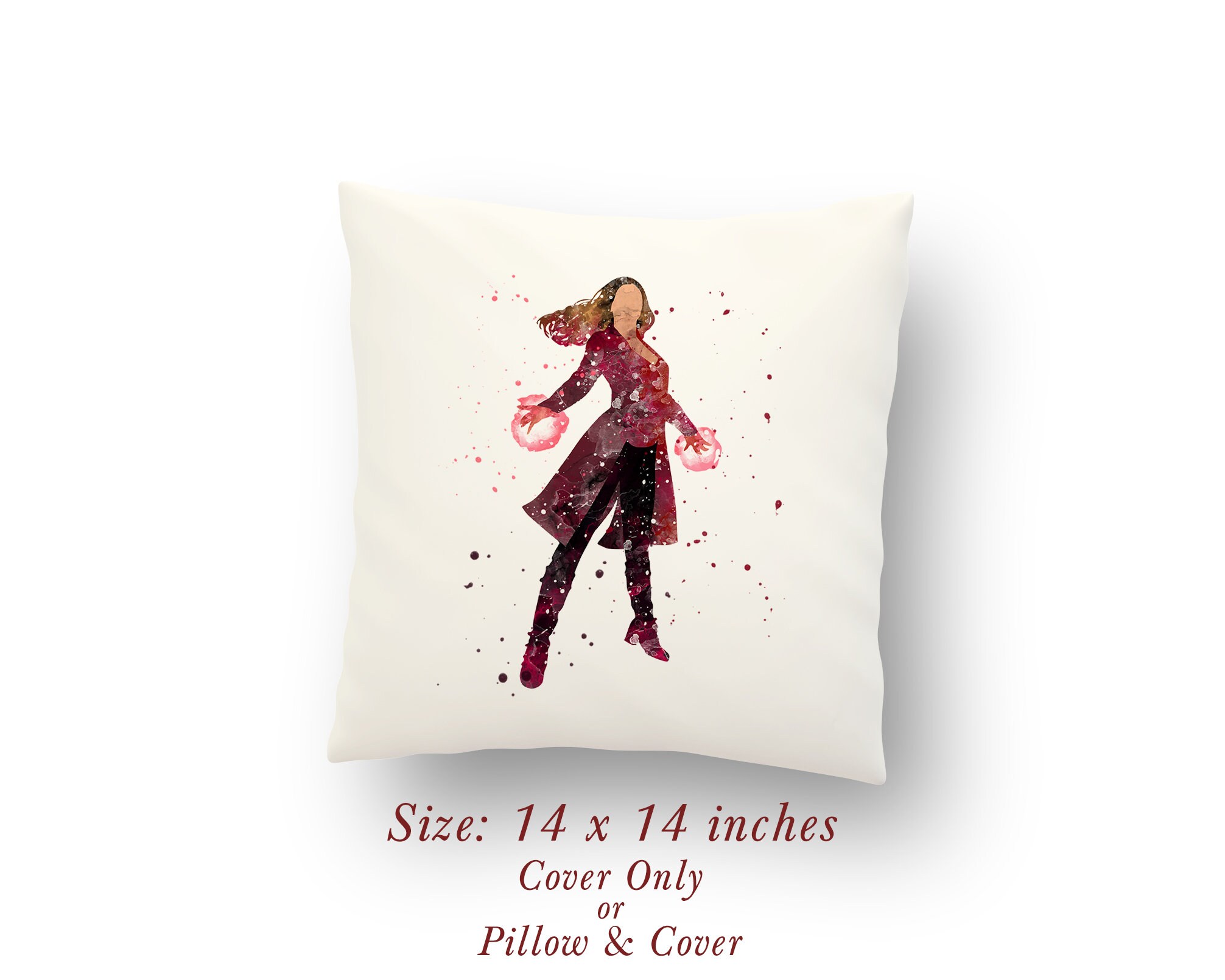 Avengers Scarlet Witch Wanda Maximoff Pillow Watercolor Gift - Etsy UK