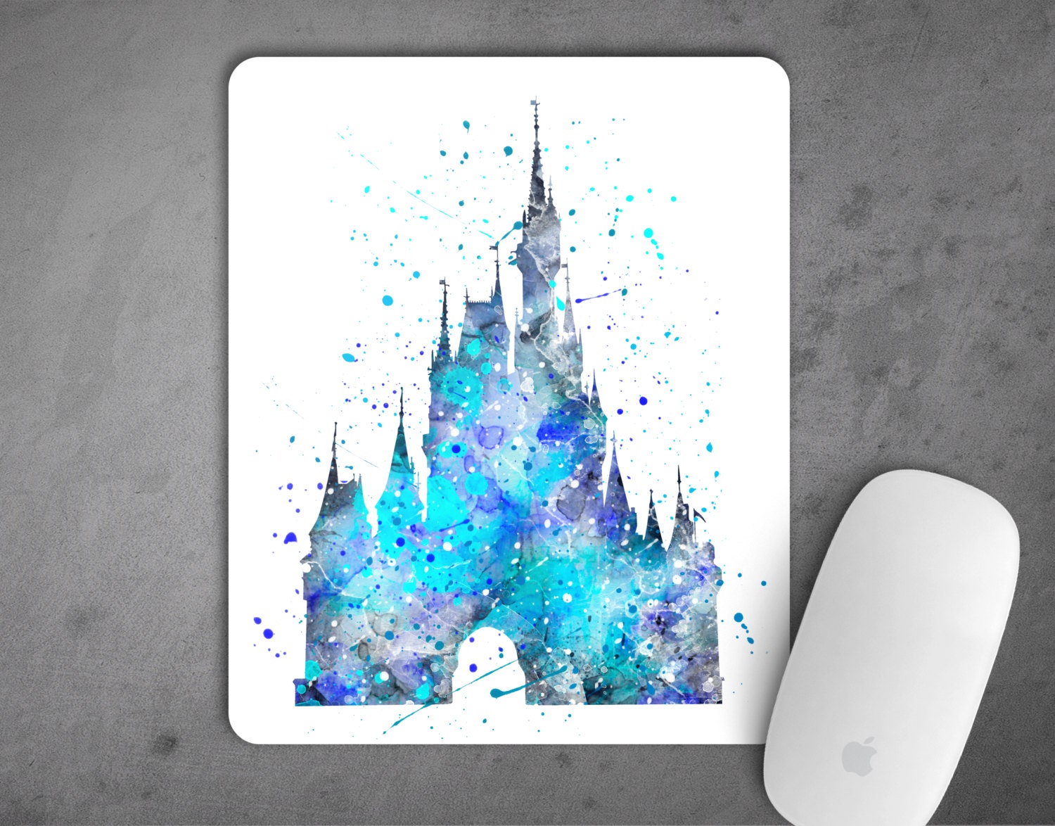 Castle Cinderella's Castle Mousepad Watercolor Mouse Pad Art Print ...