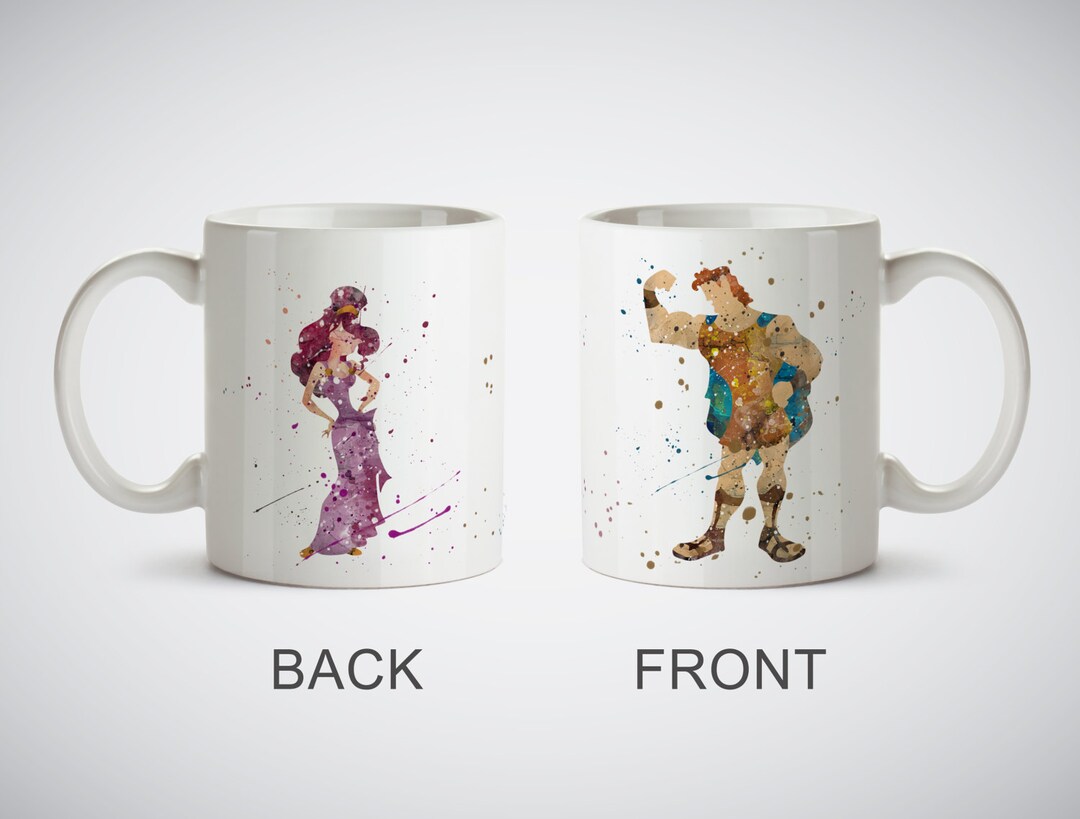 Hercules and Meg Mug Watercolor Art Print Cup Coffe Tea White Mug or ...