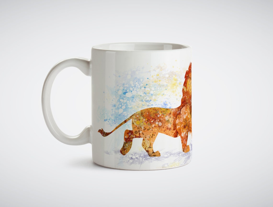 The Lion King Simba Timon Pumbaa Mug Watercolor Art Print cup | Etsy