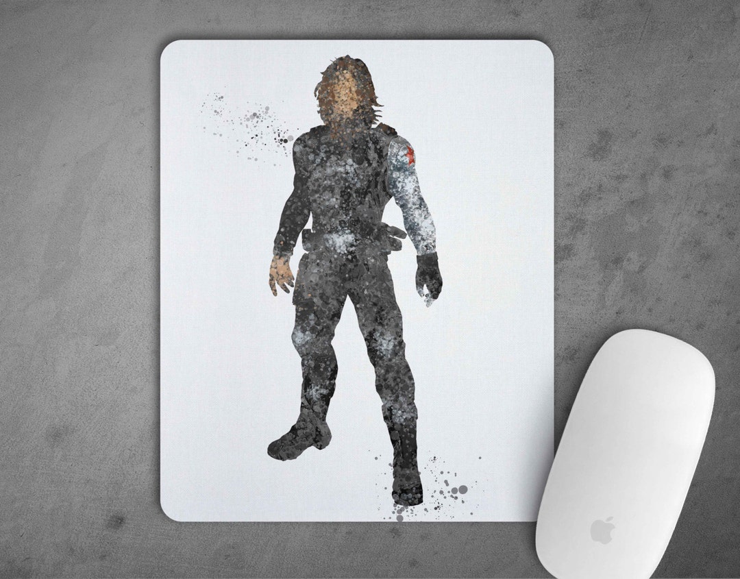 Winter Soldier Captain America Watercolor Mousepad Mouse Pad Art Print ...