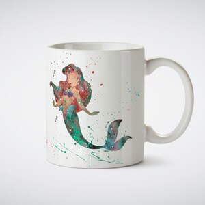Ariel the Little Mermaid Watercolor Art Print Cup Coffe Tea - Etsy