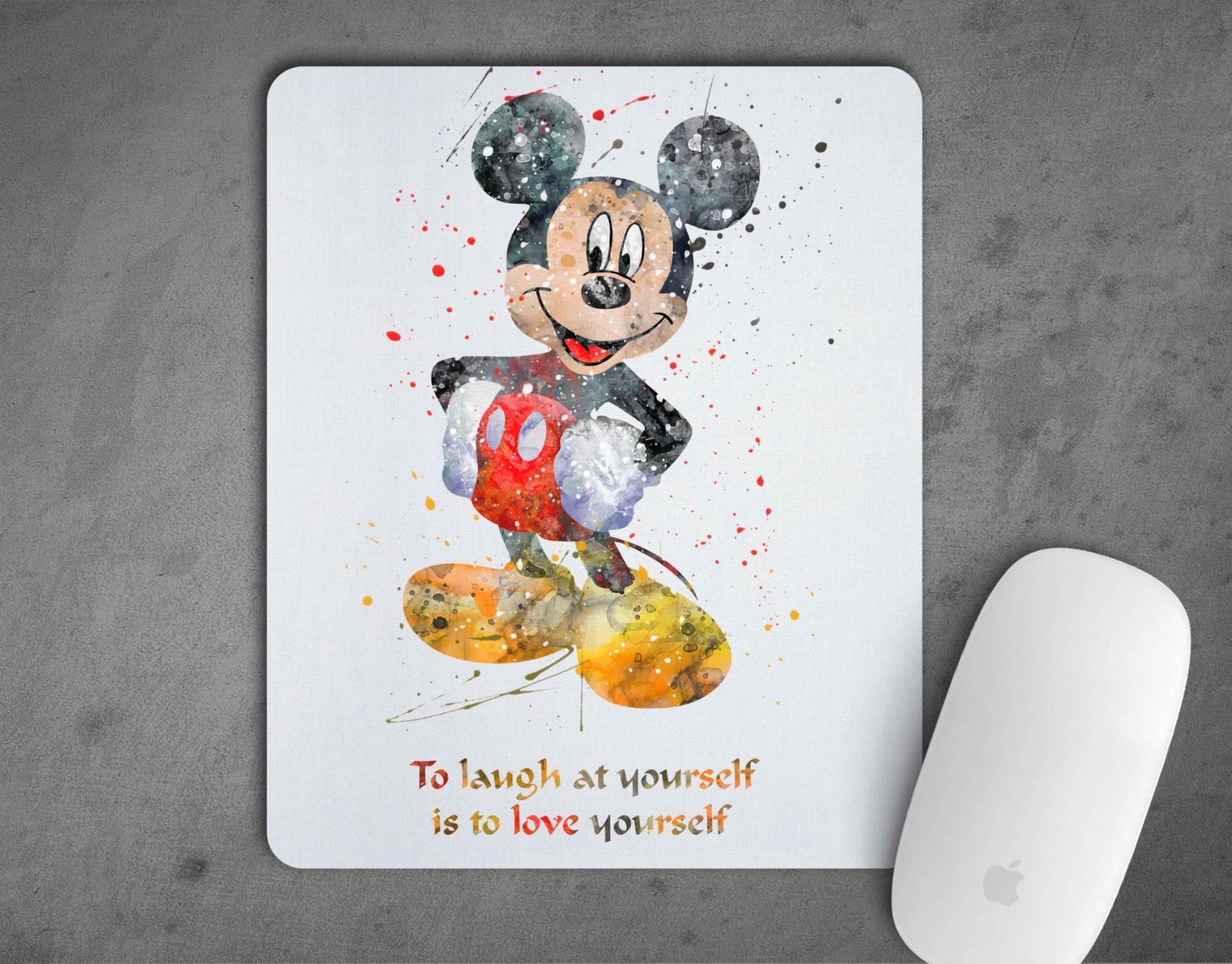 Mickey Mouse Quote Watercolor Mousepad Mouse Pad Art Print Decor ...