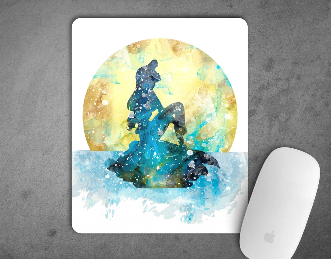 Ariel the Little Mermaid Watercolor Mousepad Mouse Pad Art Print Decor ...