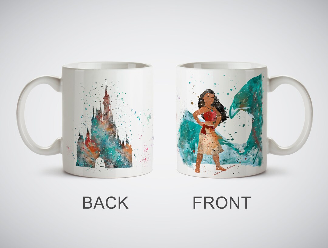Moana and Wave Mug Watercolor Art Print Cup Coffee Tea Kitchen Decor ...