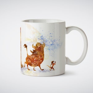 The Lion King Simba Timon Pumbaa Mug Watercolor Art Print Cup Coffee ...