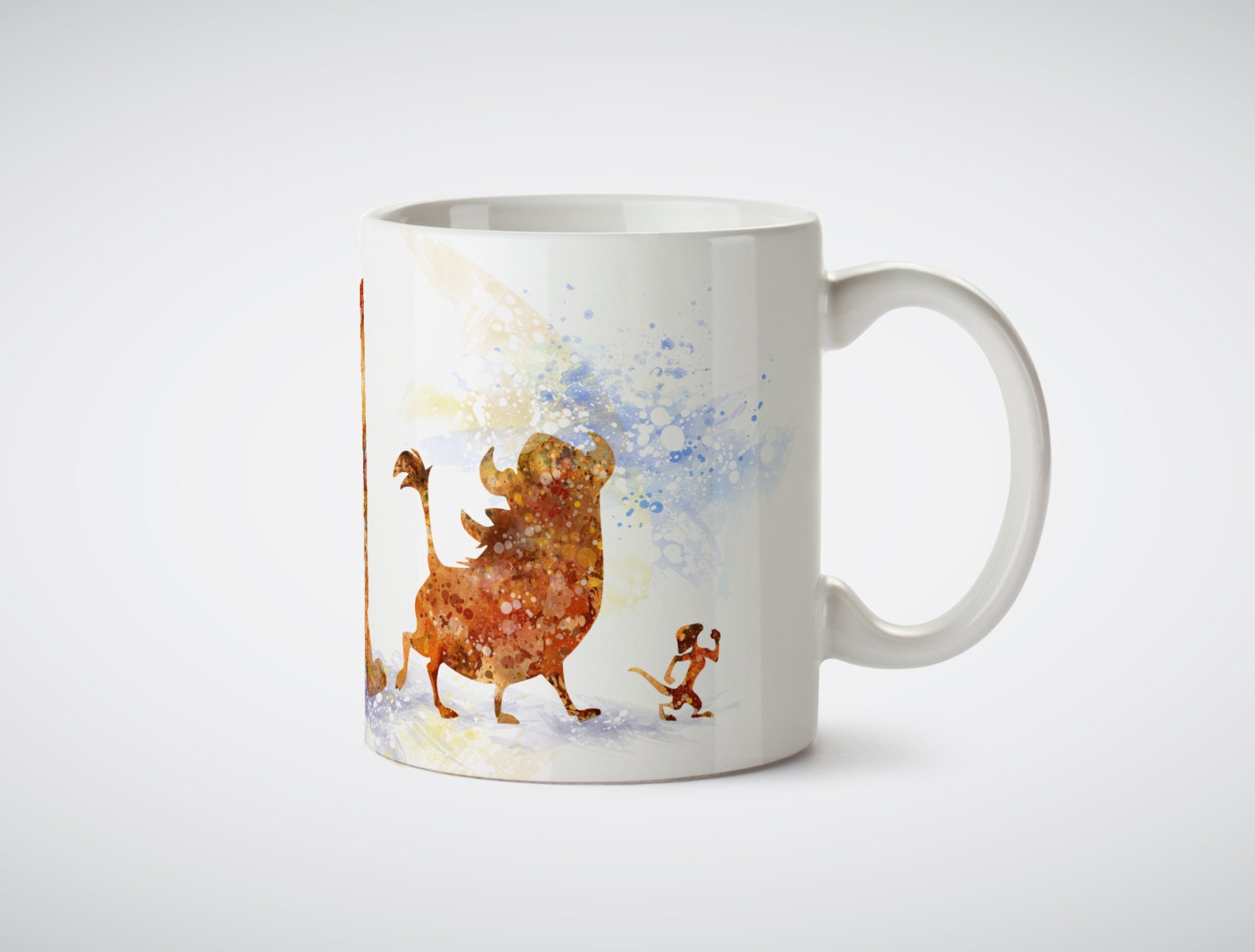 The Lion King Simba Timon Pumbaa Mug Watercolor Art Print Cup | Etsy