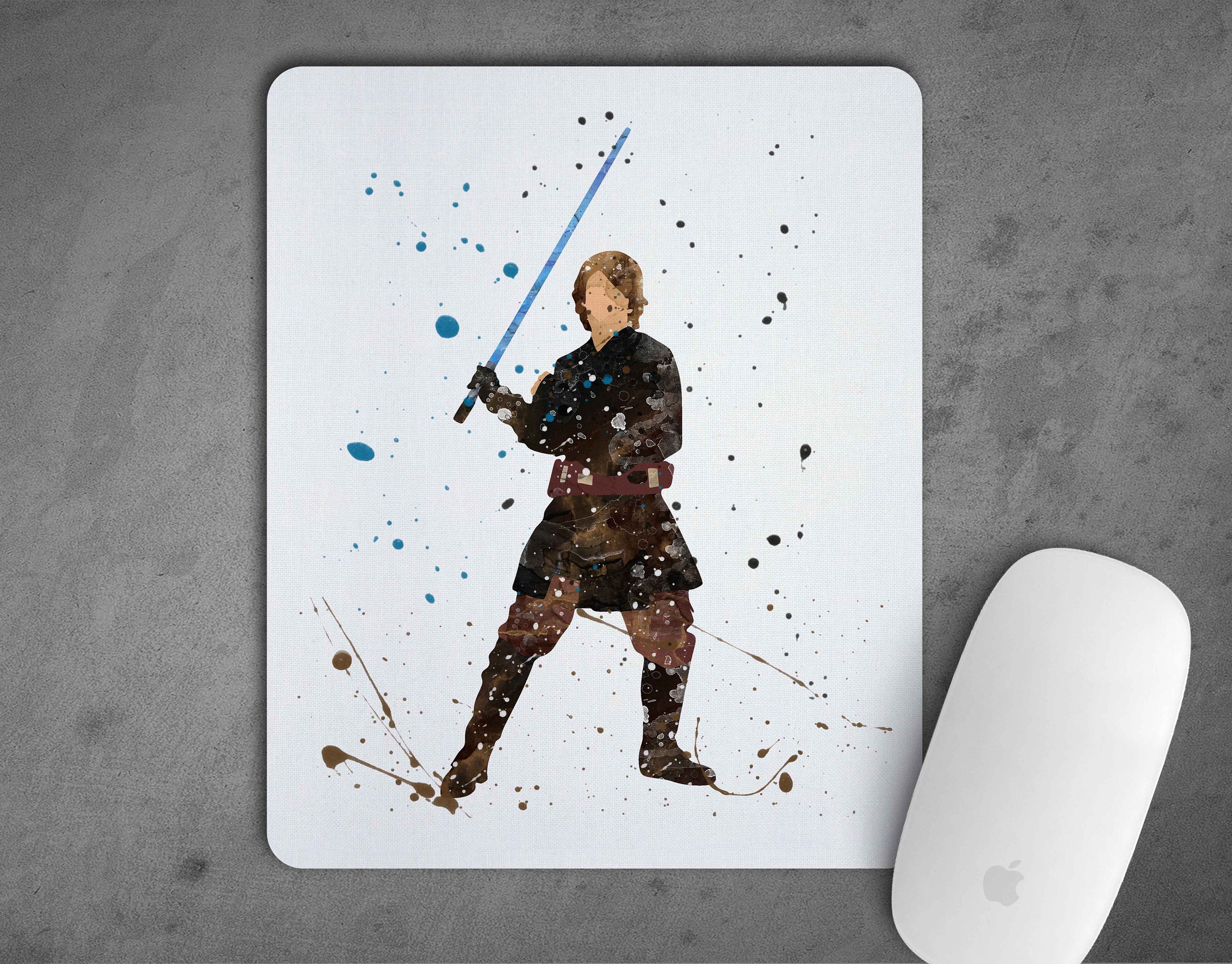 Star Wars Anakin Skywalker Watercolor Mousepad Mouse Pad Art | Etsy