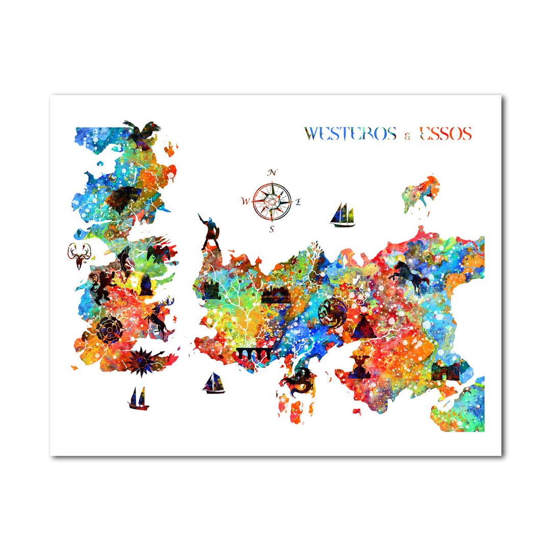 Game of Thrones Map Digital Picture Digital Download Painting - Etsy