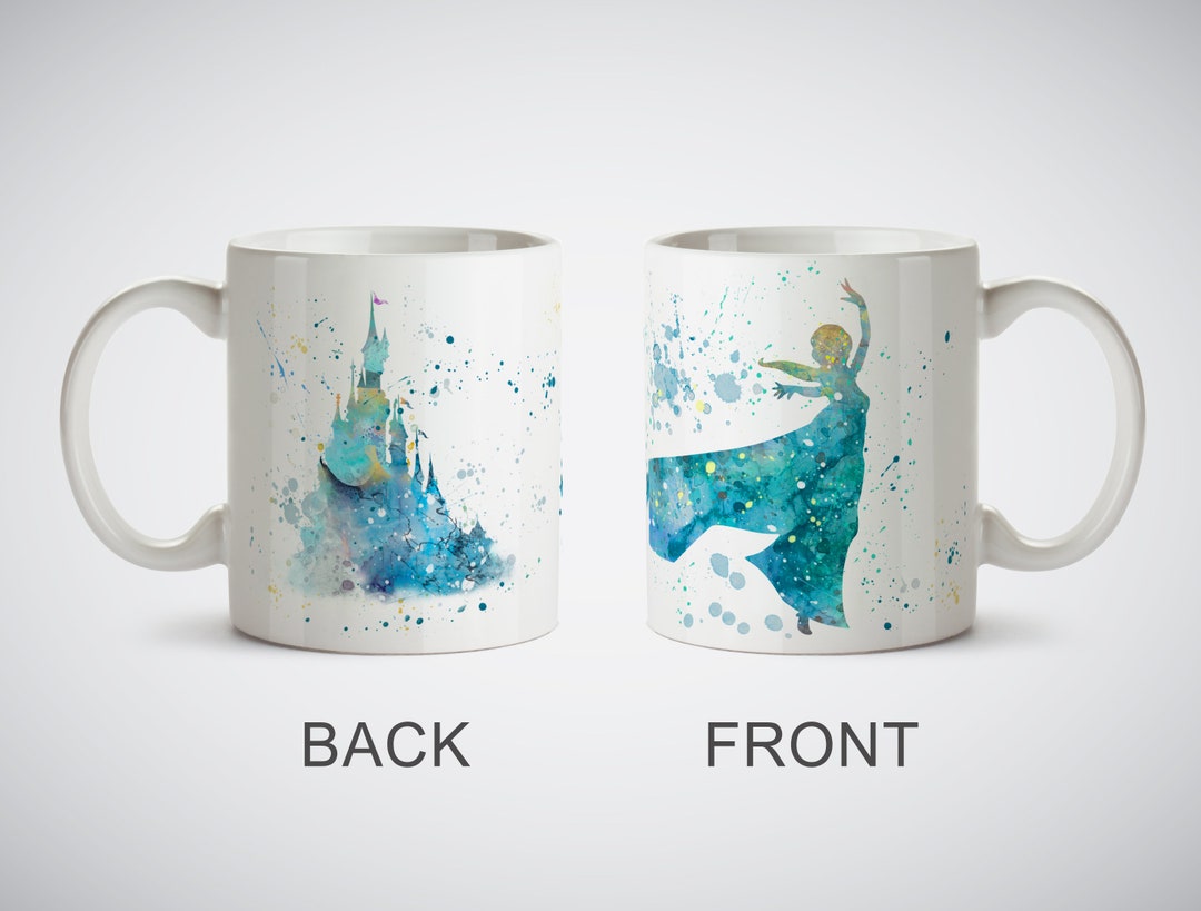 Elsa Mug Watercolor Art Print Frozen Elsa Cup Coffee Tea Ceramic Cup ...