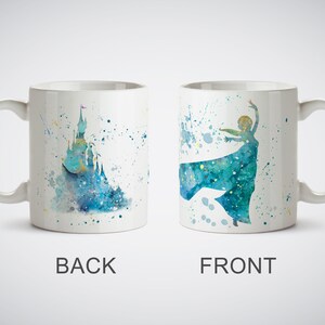 Elsa Mug Watercolor Art Print Frozen Elsa Cup Coffee Tea Ceramic Cup ...